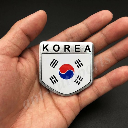 2pcs Korea Korean Flag Car Trunk Emblem Badge Motorcycle Sticker Decals ...