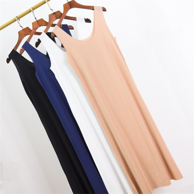 Lady Full Slips Under Dress Slip Anti-Static Tank Long Midi Dress ...