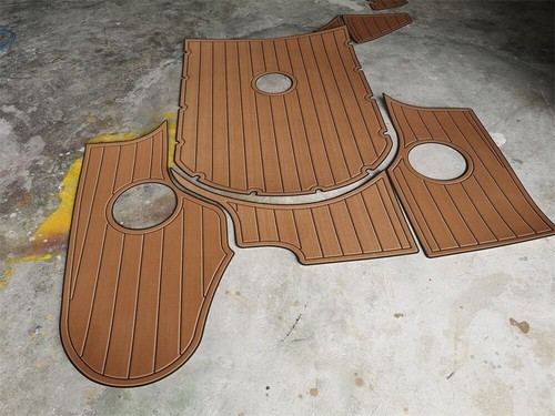 2004 Rinker 232 Swim Platform Cockpit Pad Boat EVA Foam Faux Teak Deck ...