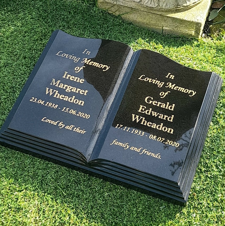 Personalised Granite Open Book Bible Memorial Grave Plaque Cemetery ...