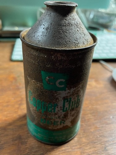 Vintage 1930s Copper Club cone top beer can Copper County Brewing Co ...