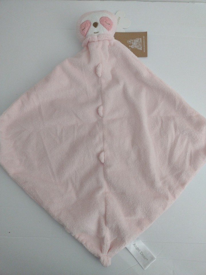 Angel Dear Pink Sloth Lovey Blankie Security Blanket Snuggle Knotted ...