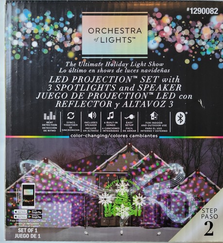 Orchestra of Lights LED Projection Set with 3 Spotlights & Speaker ...