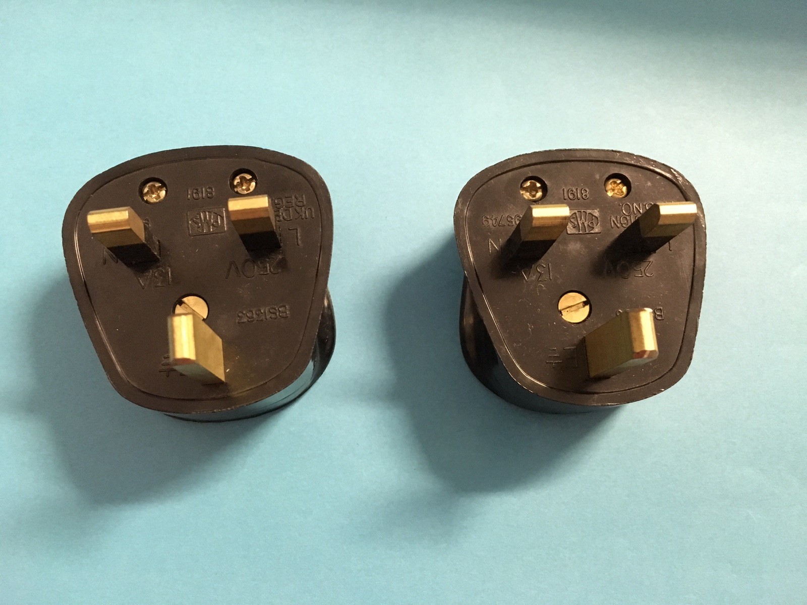 2 Pieces UK GB Plug England British Mains Plug 3-Pin Screw Contact 250V ...