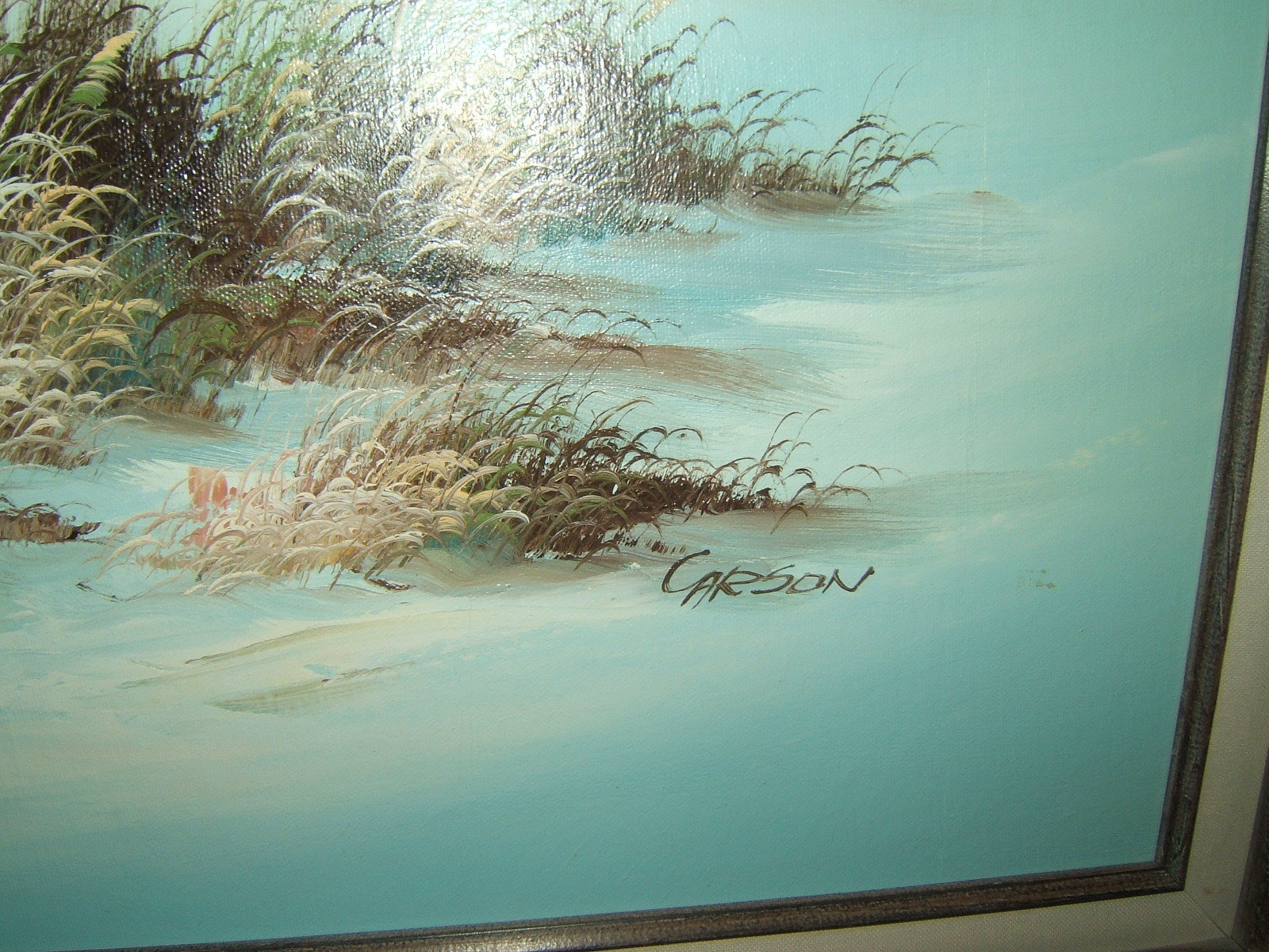 Original Painting Framed 36in x 24in Carson Seascape Lighthouse Oil on ...