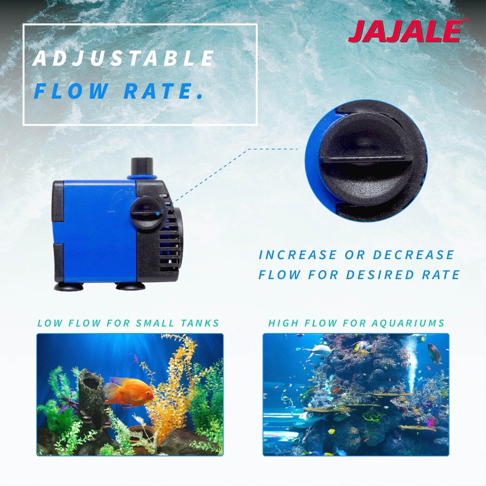 160 GPH Submersible Powerhead Aquarium Water Pump Fish Tank Fountain ...
