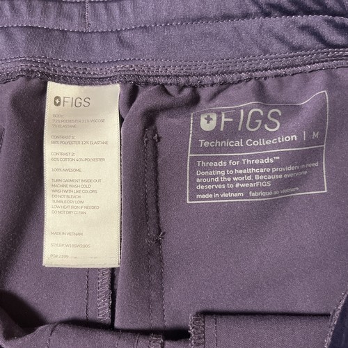 FIGS Scrub Set V-Neck Top & Drawstring Joggers Size M Purple Jam ...