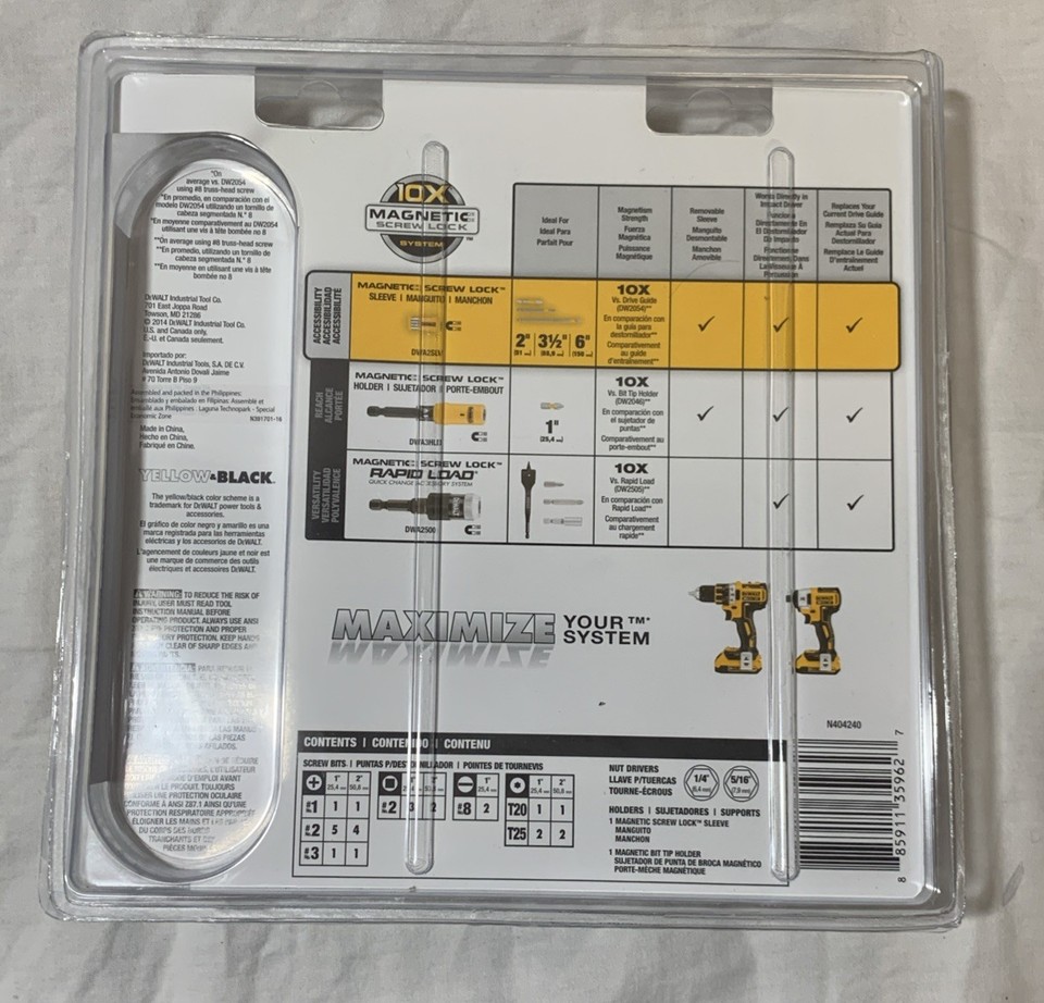 NEW DEWALT DWA2SLS30 30-Piece MAXFIT Screw Lock Bit Set w/ Sleeve | eBay