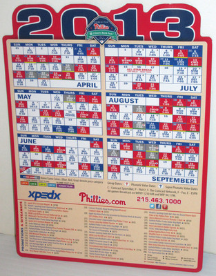 Philadelphia Phillies 2013 Baseball Team Schedule Magnet Sga Citizens