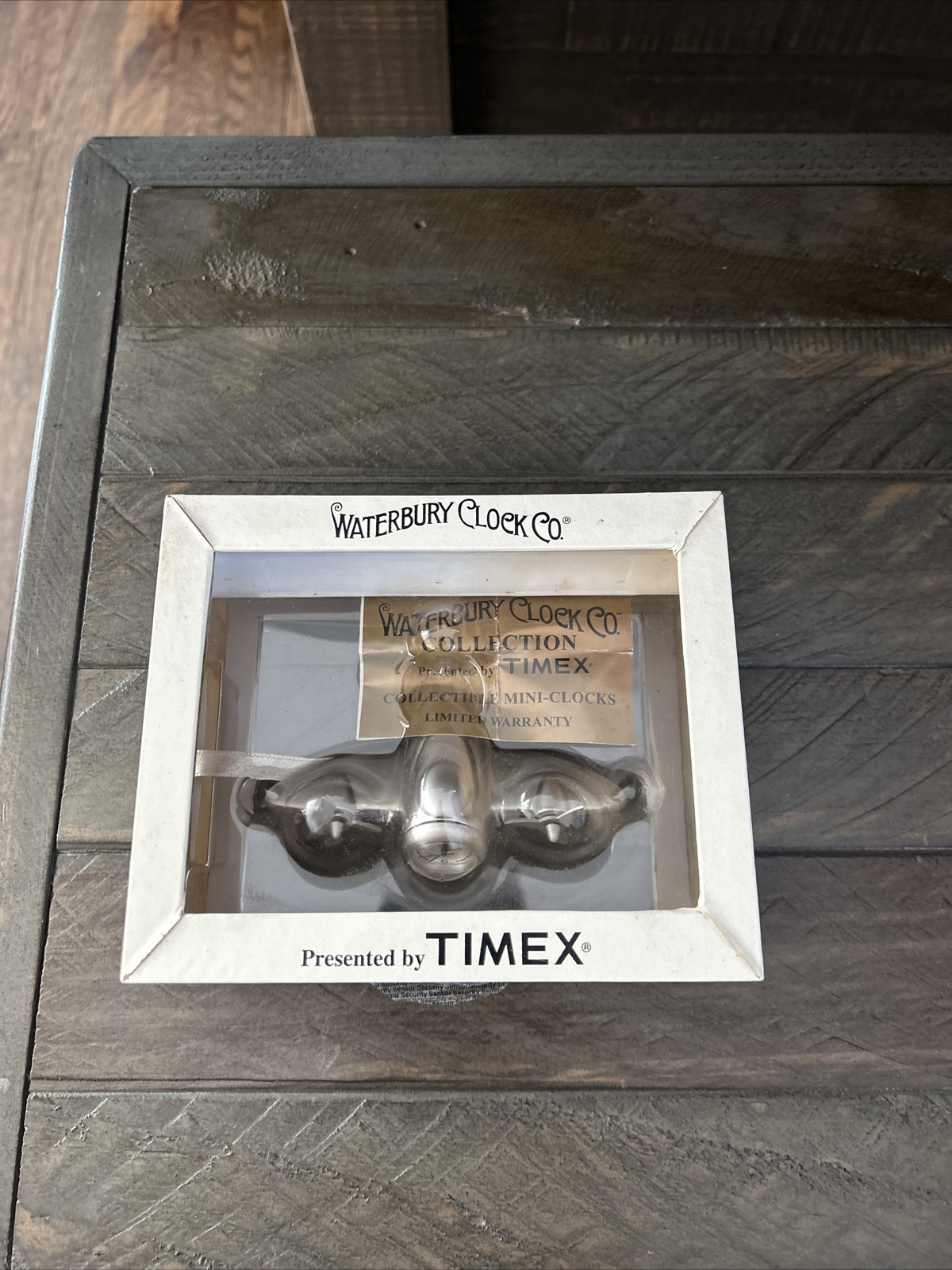 Waterbury Clock Company Airplane Desk Clock Pewter Timex Japan Movement ...