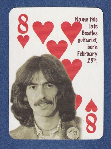 GEORGE HARRISON 2017 Flickback 1943 Trivia Challenge Playing Card The ...