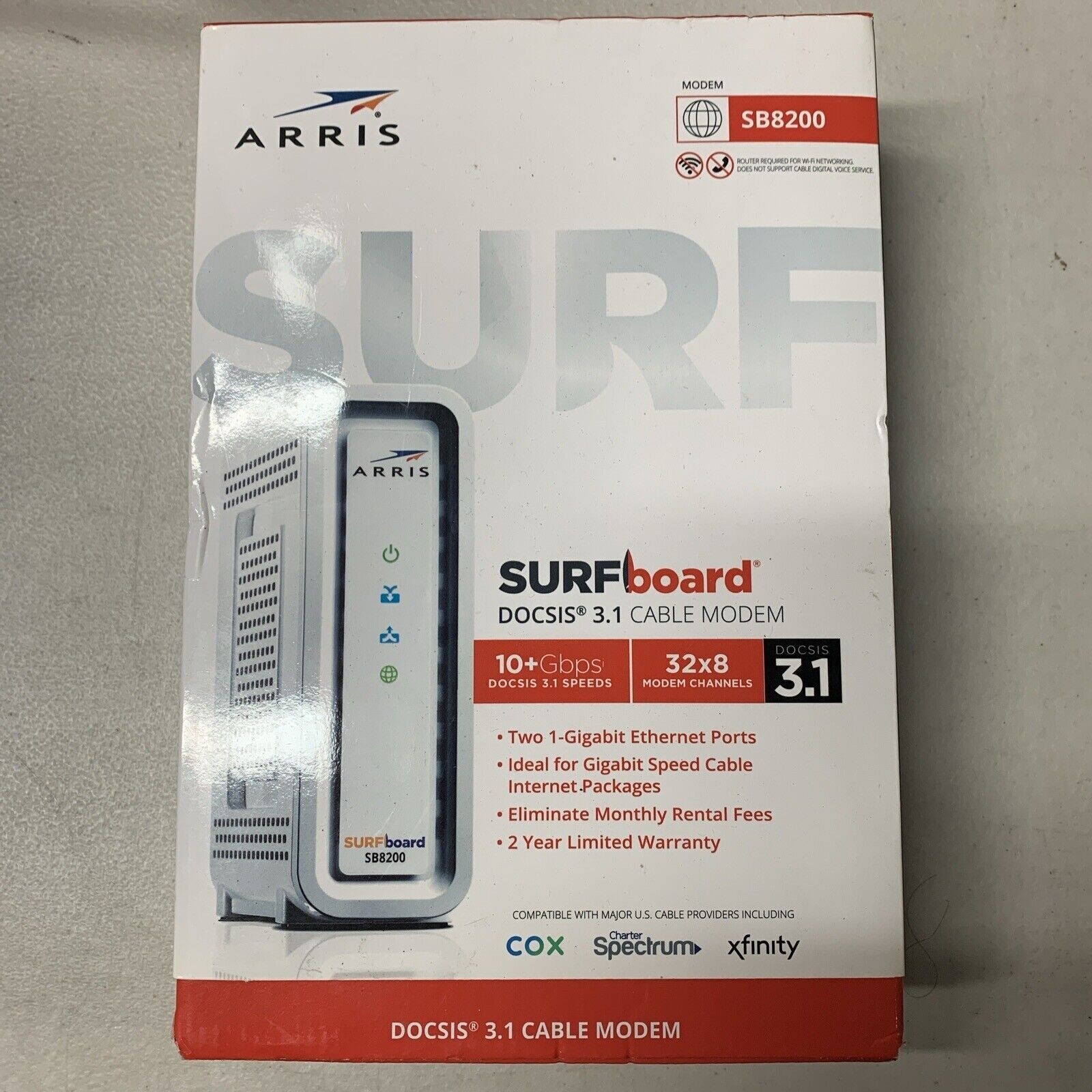Arris Cable Modem SB8200 SURFboard DOCSIS 3.1 10 Gbps Gigabit 32x8 🔥 | eBay
