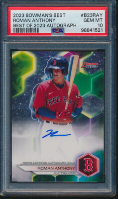 PSA 10 ROMAN ANTHONY AUTO 2023 Bowman's Best Autograph RED SOX RC GEM ...