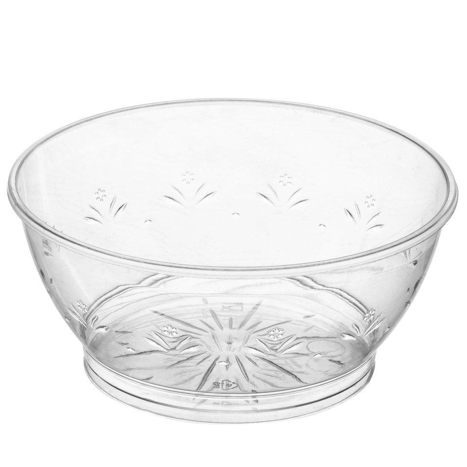 Clear Mini Plastic Bowls - (Bulk 100 Pack) 6 Oz Disposable Premium Hard ...