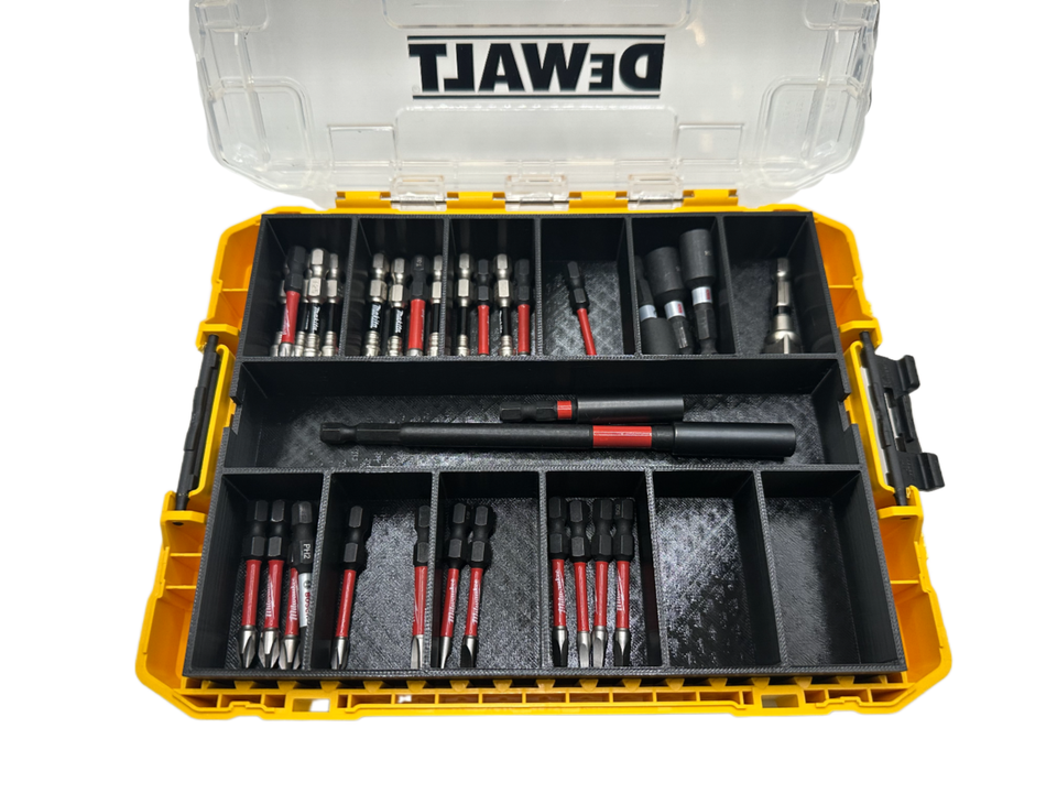ToolCraft3d Impact Bit Organizer Insert for DEWALT Medium ToughCase (13 ...