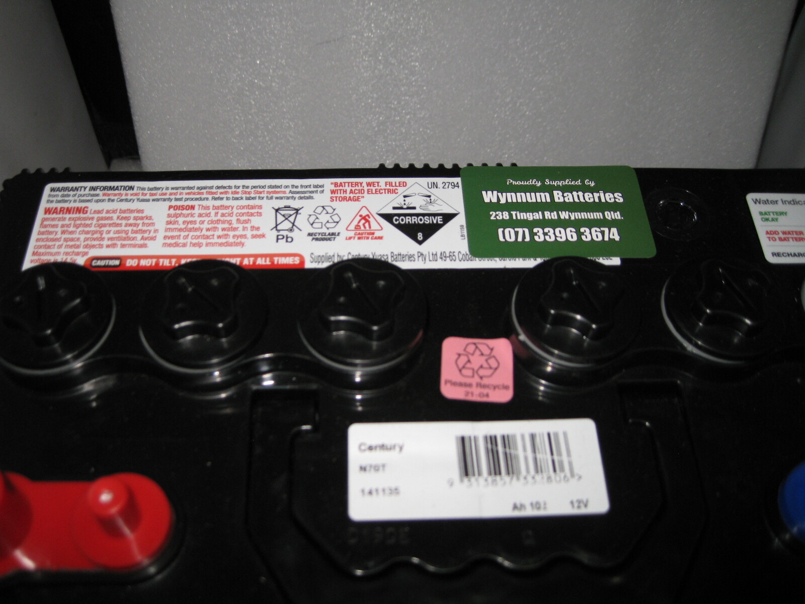 CENTURY 12v DEEP CYCLE BATTERY N70T 102amp HOUR 18mths WARRANTY NEW ...