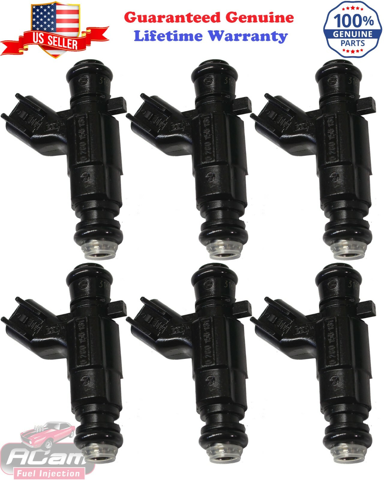 6Pcs Bosch OEM 0280156131 3.6L Original 12571159 GM Flow Matched Fuel ...