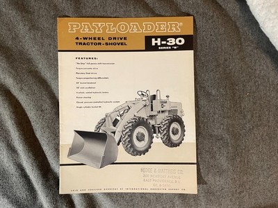 1960's Hough Payloader H 30 Tractor Brochure Vintage Shovel Series B | eBay