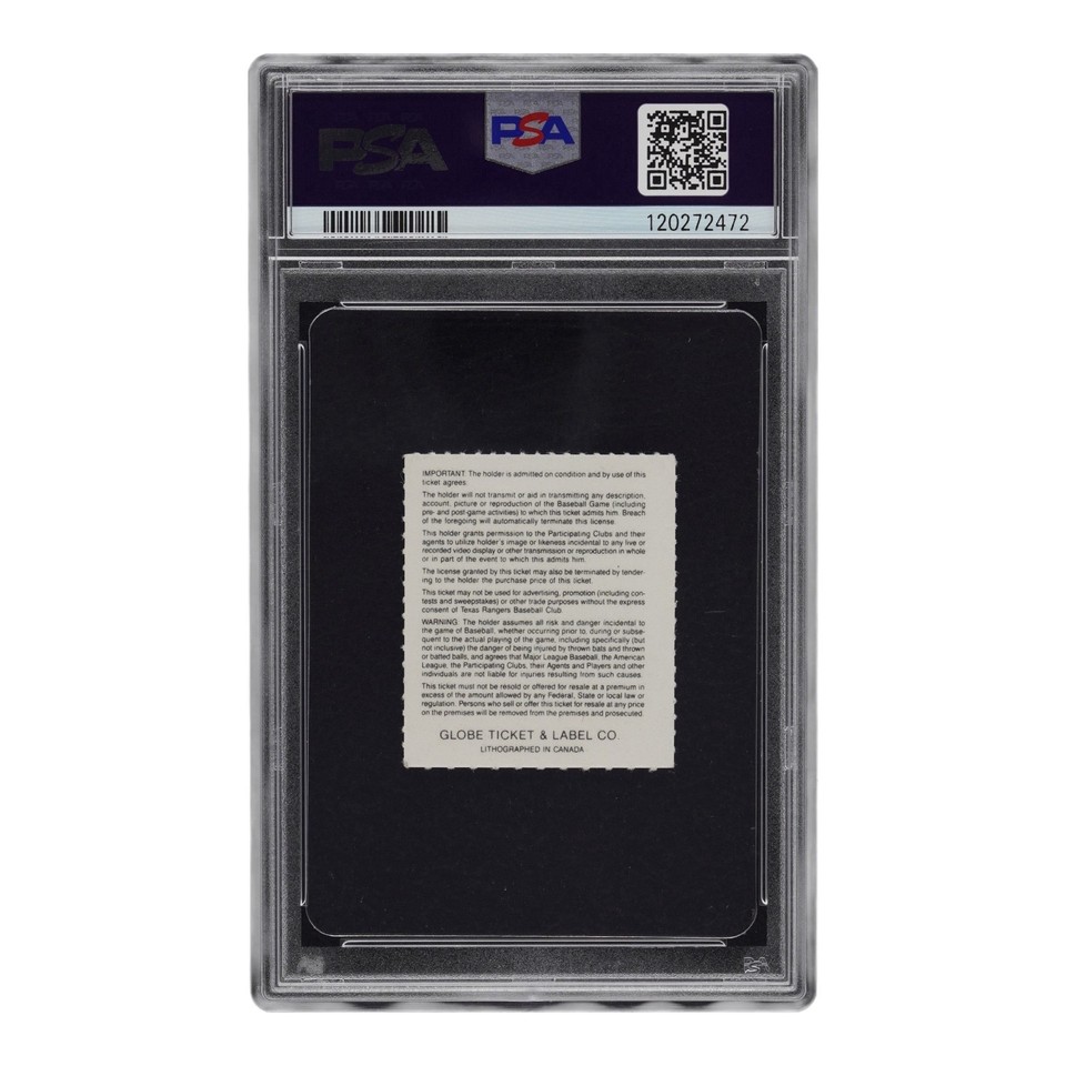 NOLAN RYAN SIGNED NOLAN RYAN ROBIN VENTURA FIGHT TICKET STUB PSA NM 7 ...