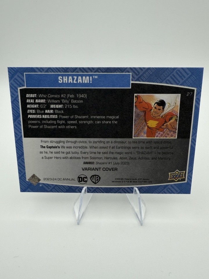 Shazam! Reyes Upper Deck 2023-24 Annual DC Comics Card #27 Variant | eBay