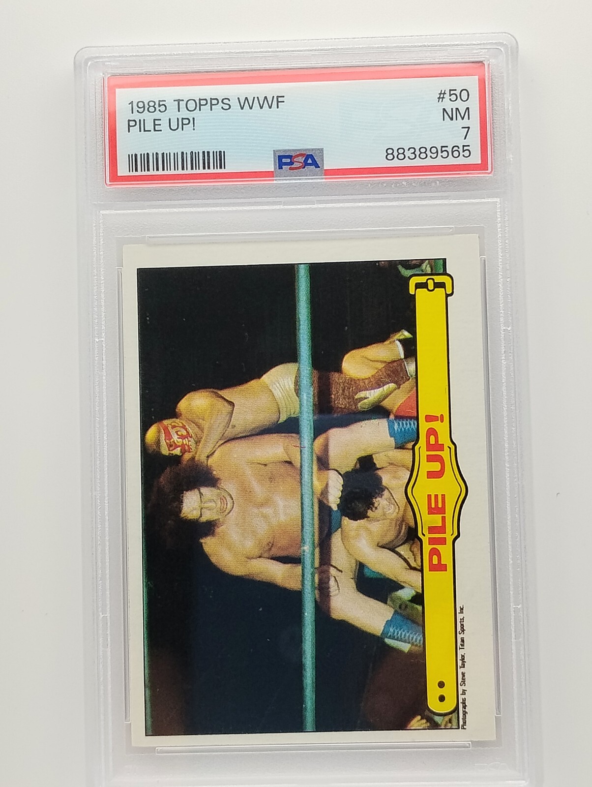 1985 Topps WWF Andre the Giant Pile Up Vintage WWF PSA 7 Wrestling Card ...