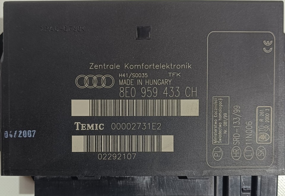 AUDI A4/S4/RS4 B7 COMFORT CONTROL MODULE 8E0959433CH #25 val | eBay