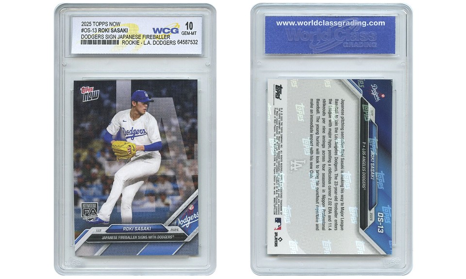 2025 Topps Now ROKI SASAKI Rookie Card OS-13 Dodgers Sign Fireballer ...