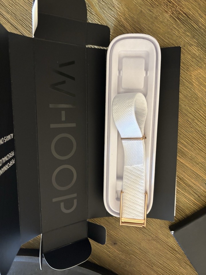 New Whoop 5.0/MG Superknit Luxe Band - White - Rose Gold Clasp/Link ...