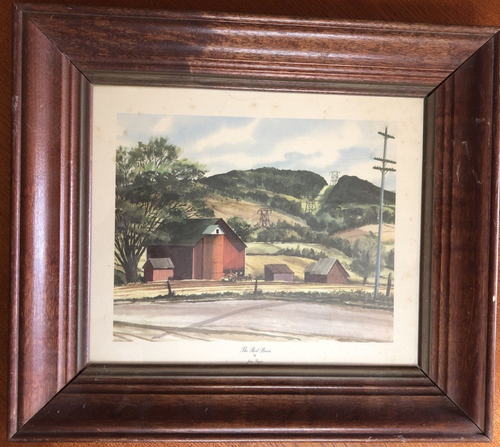 Vintage John Rogers Framed Red Barn Print | eBay
