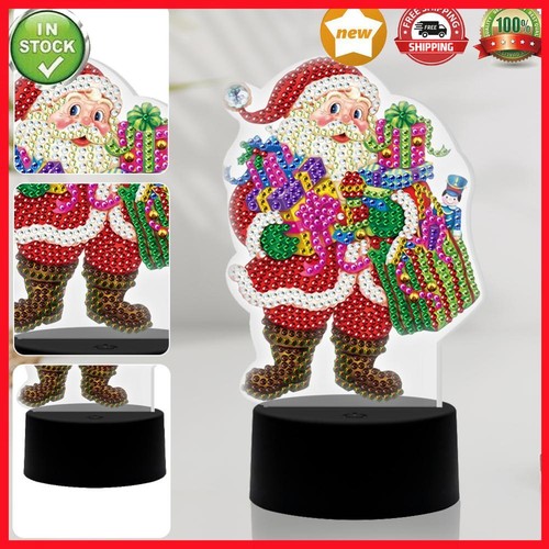DIY Diamond Painting LED Light Santa Claus Embroidery Night Lamp ...