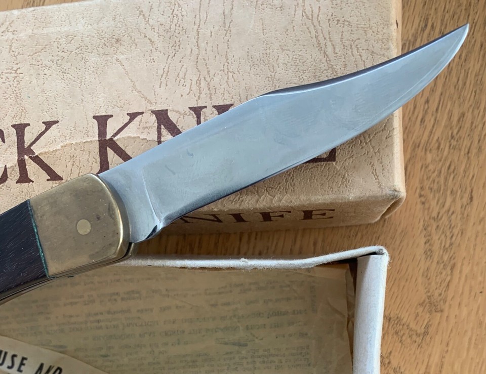 VINTAGE 2 LINE INVERTED BUCK 110 KNIFE USED IN BOX D24 | eBay