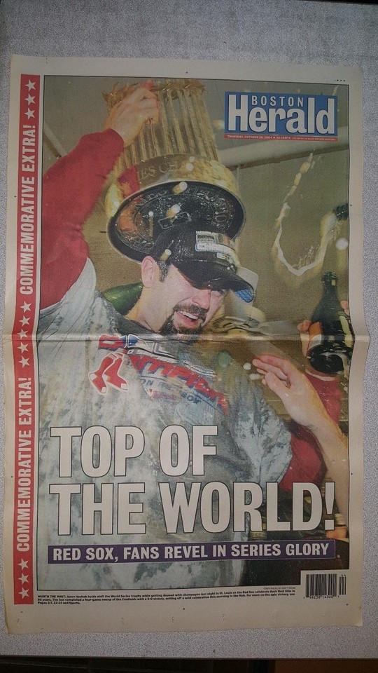 Boston Herald Newspaper 10-28-2004 Red Sox Win World Series Reverse The ...
