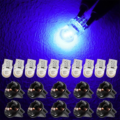 10x Canbus T10 For Mini Dash Cluster Gauge LED Bulbs Blue Light + 1/2 ...