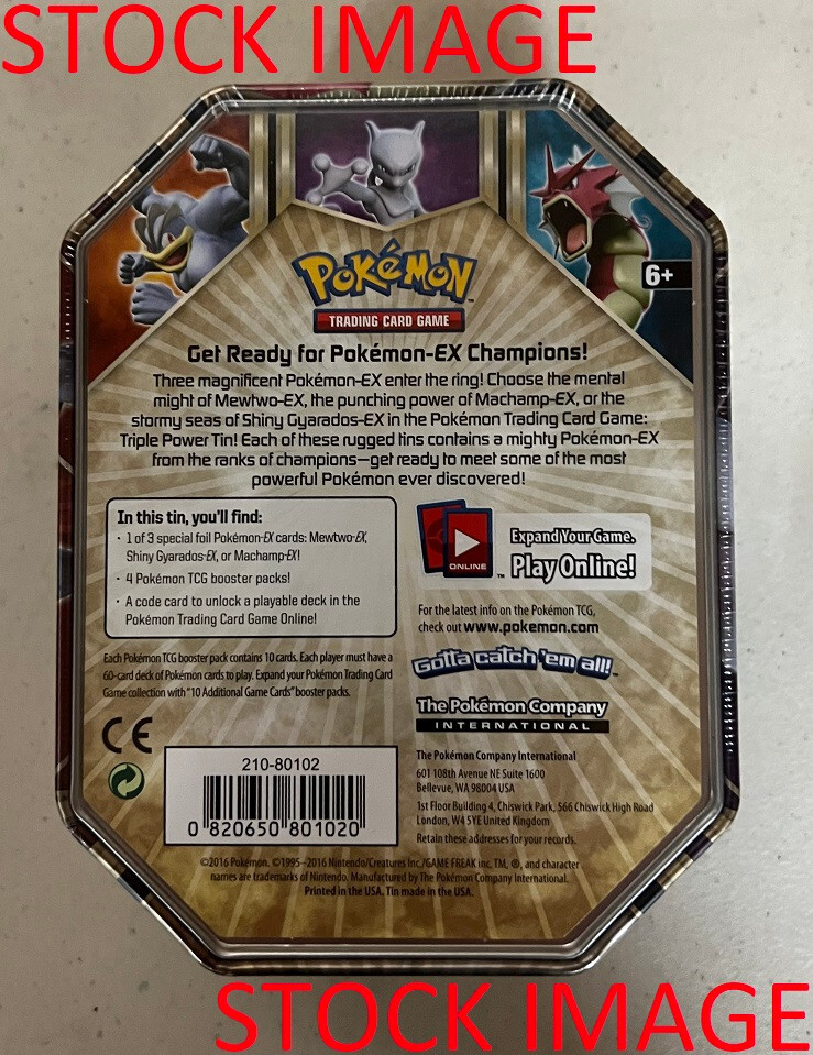 POKEMON 2016 XY Triple Power Mewtwo EX - Factory Sealed Collector Tin ...