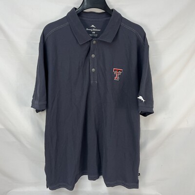 MENS TOMMY BAHAMA SUPIMA COTTON BLACK TEXAS TECH S/S POLO SHIRT SIZE ...
