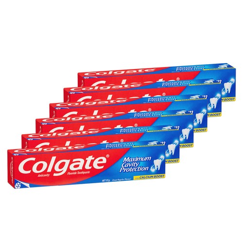 6x Colgate 175g Fluoride Toothpaste Maximum Cavity Protection Regular ...