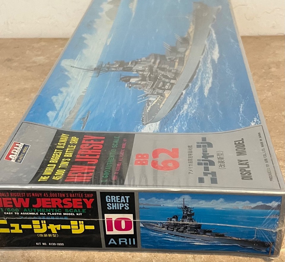 ARII Plastic Model Kit Battle Ship Uss New Jersey BB62 1:600 Scale ...