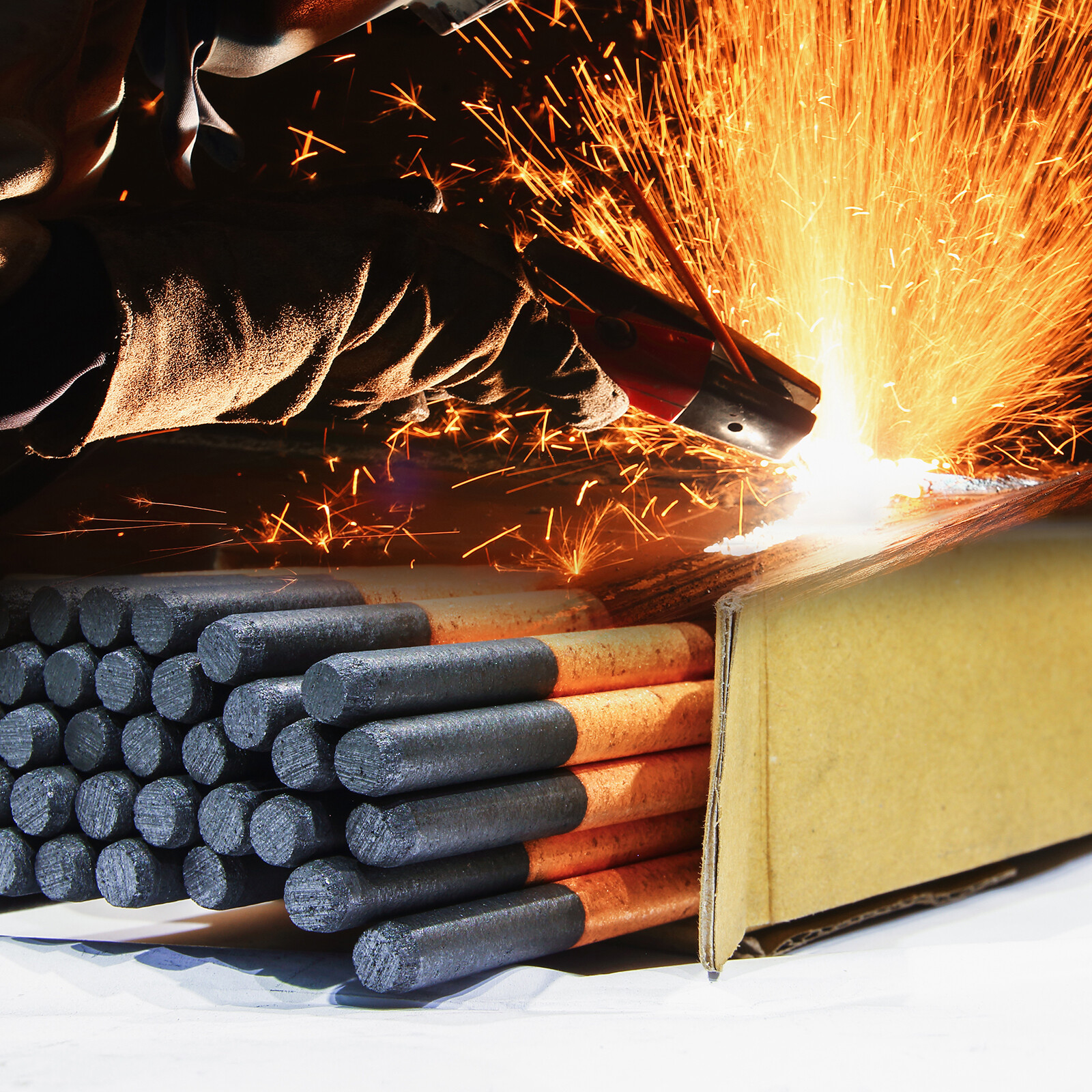 20pcs 10mmx355mm Carbon Arc Air Gouging Rods Copper Graphite Electrode ...