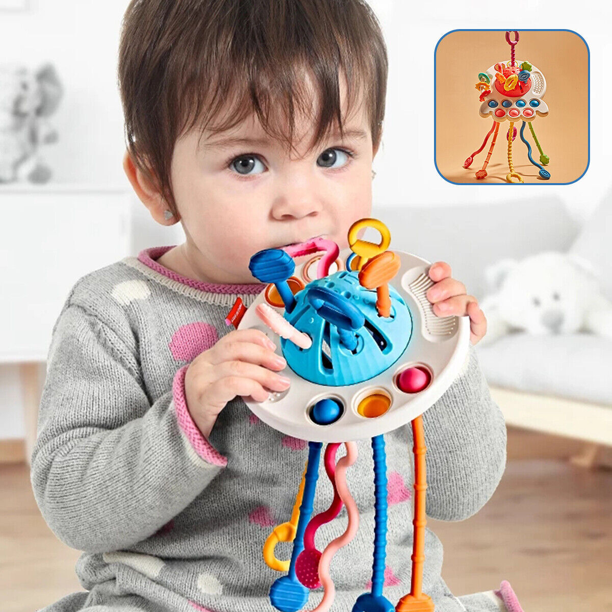 Montessori Toys Interactive Pull String Toy Sensory Early Educational ...