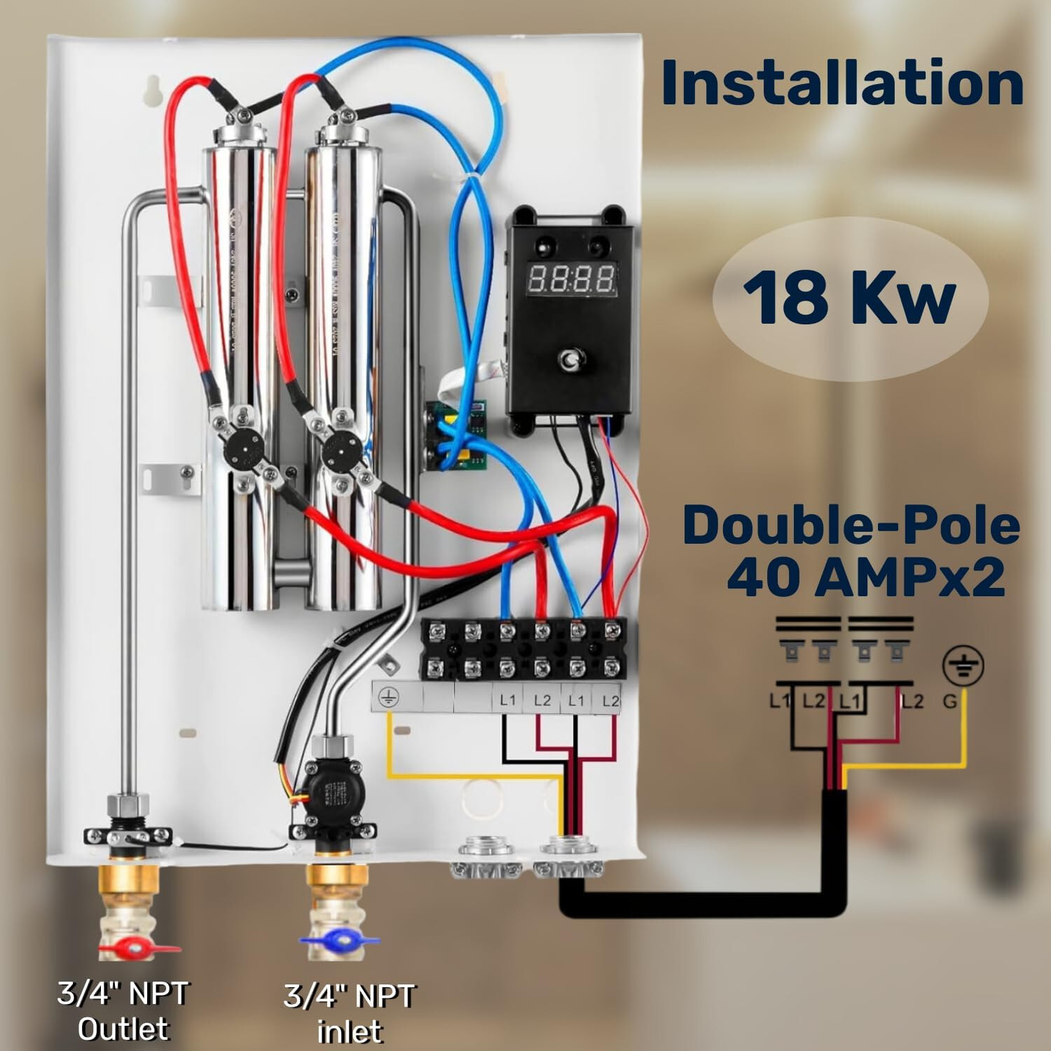 18Kw Electric Tankless Water Heater,Tankless Water Heater Electric 240V ...