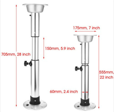 Aluminum Adjustable Table Pedestal With Removable Base 555-705mm Marine ...