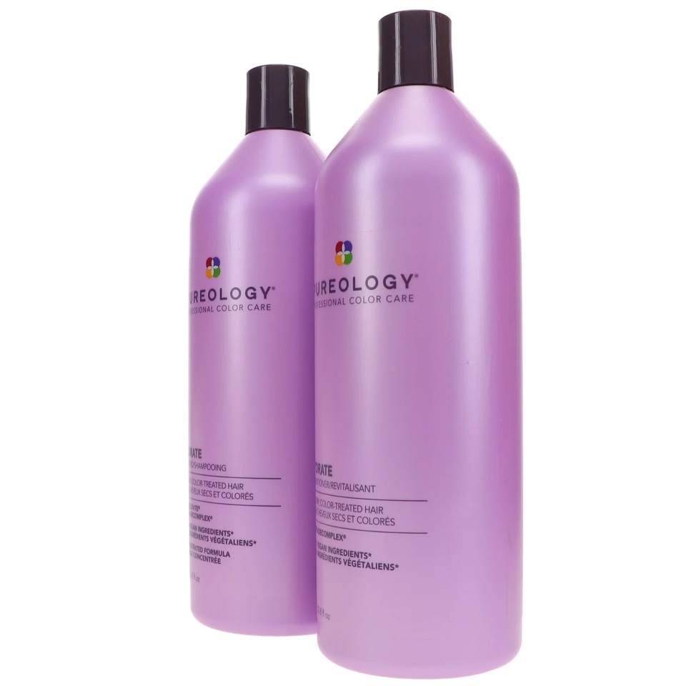 Pureology Hydrate Shampoo & Conditioner, 33.8 oz Liter Duo 1Day ...