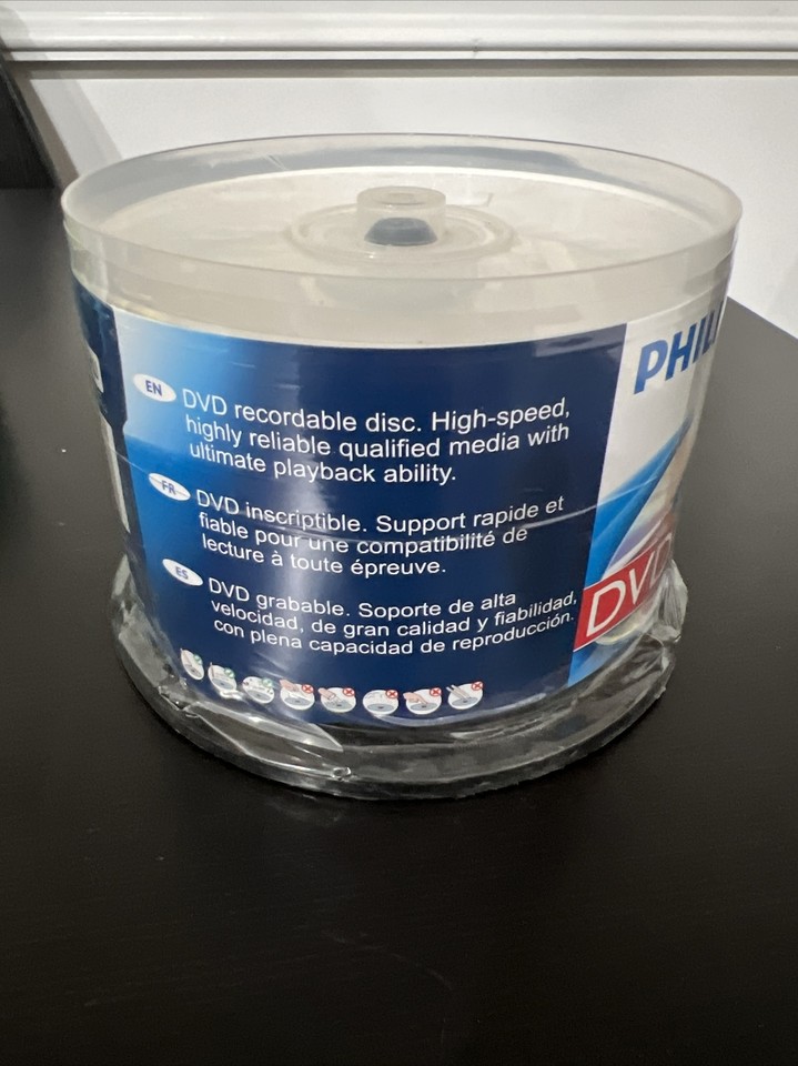 Philips 50 Discs Blank DVD+R Spindle 4.7GB Data 120min Video 16X Speed ...