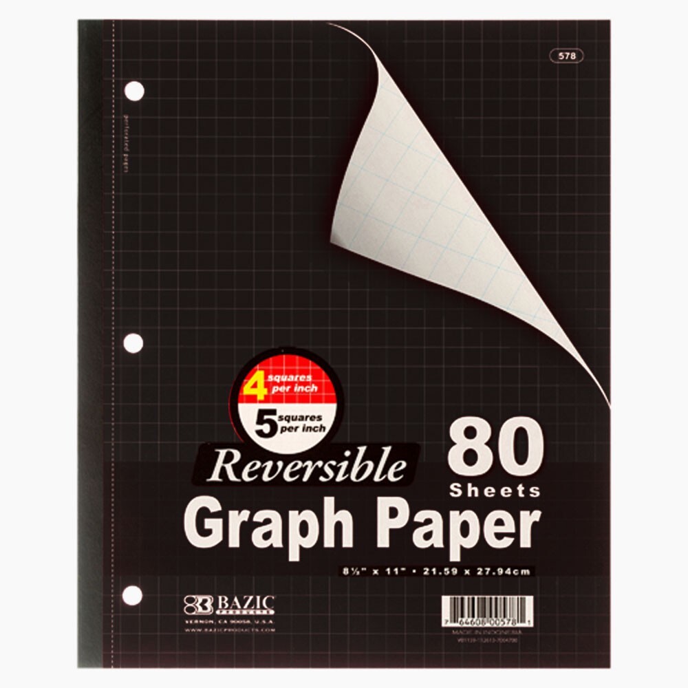2x Bazic School Reversible Graph Paper, Quad Ruled, Journal Notebooks ...