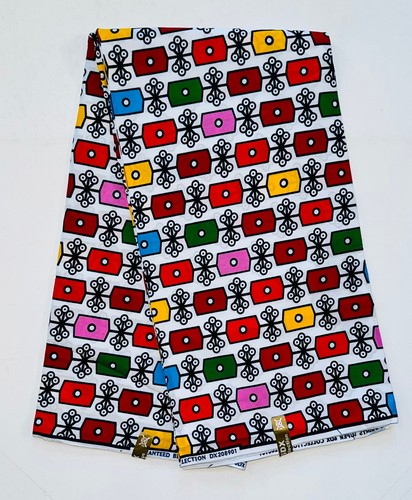 African Fabric/ Ankara - Red, Pink, Green 'Kimkim Coola’, Yard or ...