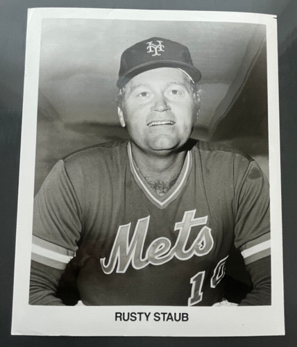 RUSTY STAUB VINTAGE NY METS BASEBALL TEAM ISSUED BLACK & WHITE 8 x 10 ...