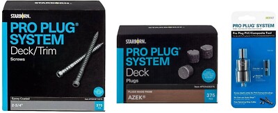 Pro Plug System Azek Weathered Teak Deck, Kit 375 Plugs, 375 Screws ...