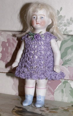 Antique Doll Dress for 4" Miniature Mignonette Doll, Picolette Doll ...