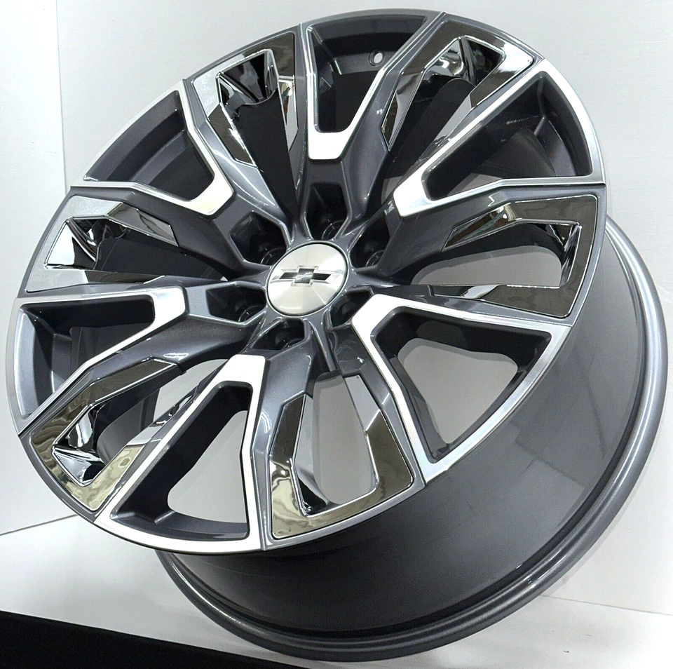 2024 Chevy Silverado Tahoe 24" Gunmetal Chrome OE Replica SHO Wheels ...