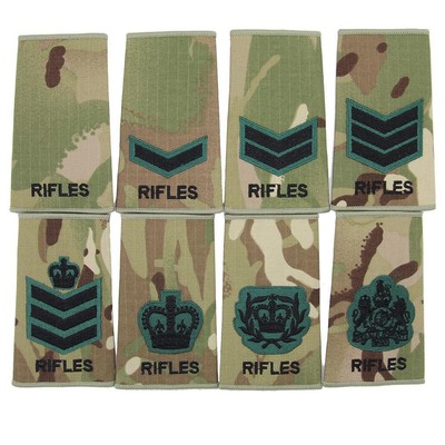 THE RIFLES BRITISH ARMY CRYE MTP MULTICAM RANK SLIDES-RFN TO WO1 SOLD ...